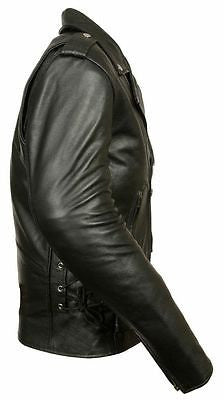 MEN'S MOTORCYCLE CLASSIC MC JACKET LACE SIDE POLICE BIKER TERMINATOR S ...