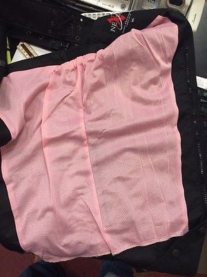 Motorcycle women's light weight textile pink chap with wing and rivet ...