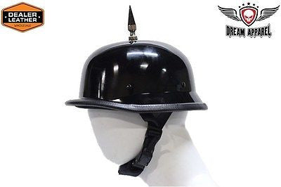 MOTORCYCLE SHINY SPIKE GERMAN NOVELTY HELMET FIBER GLASS NOT DOT APPRO ...